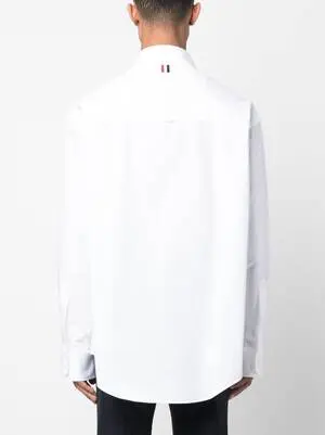 Thom Browne Madras Flower Patch-embroidered Cotton Shirt