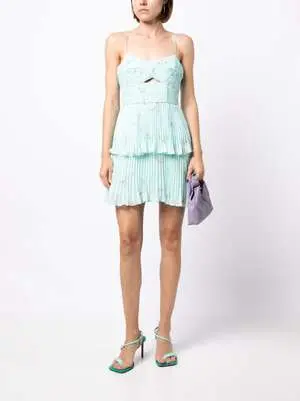 SELF-PORTRAIT Floral-print Tiered Chiffon Minidress
