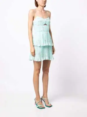 SELF-PORTRAIT Floral-print Tiered Chiffon Minidress