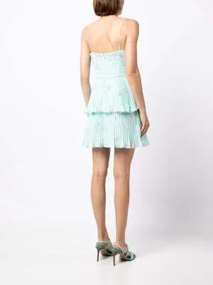 SELF-PORTRAIT Floral-print Tiered Chiffon Minidress