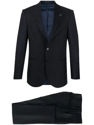 D4.0 Single-breasted Wool Suit - Blue