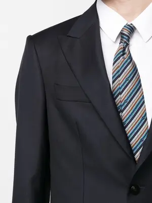 D4.0 Single-breasted Wool Suit - Blue