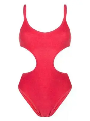 Attico Terry-cloth One-piece Swimsuit - Red
