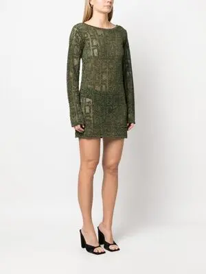 Gcds Monogram Knit Minidress