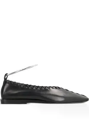 JIL SANDER Ring-detail Ballerina Shoes - Black