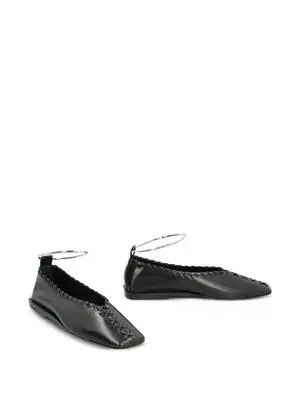JIL SANDER Ring-detail Ballerina Shoes - Black