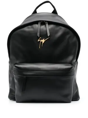 giuseppe zanotti mini backpack Metallic Gold Double Pocket KILO XS Backpacks Black velvet Signature Width Giuseppe Zanotti 'regiment' Backpack in