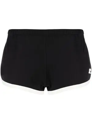 COURREGES Contrasting-trim Logo Shorts - Black