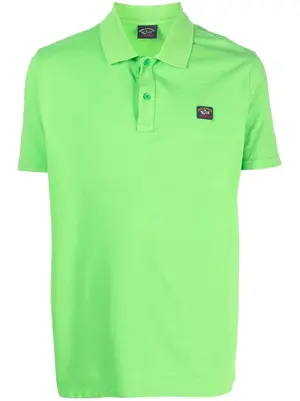 Paul & Shark Logo-patch Cotton Polo Shirt - Green