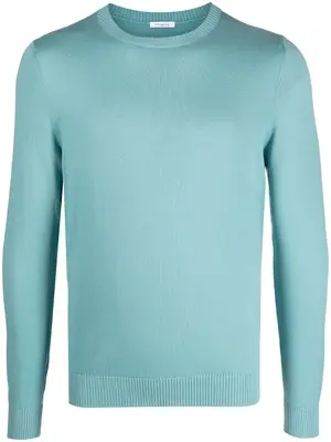 Malo Ribbed-trim Sweater - Blue