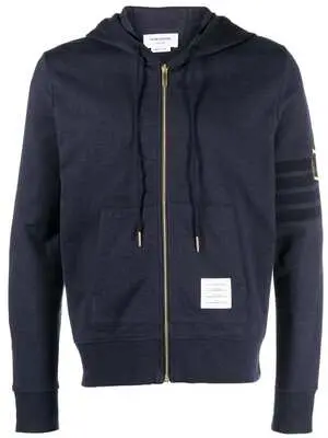 Thom Browne Anchor Zip-up Hoodie - Blue