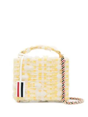 Thom Browne Twill Pouf Tweed Micro Attache Case Clutch - Yellow