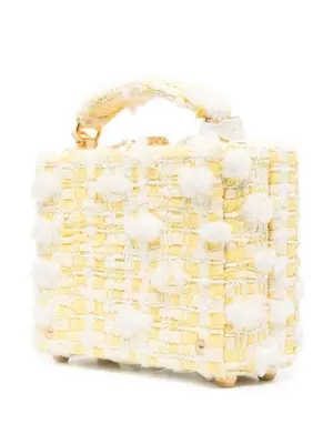 Thom Browne Twill Pouf Tweed Micro Attache Case Clutch - Yellow