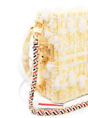 Thom Browne Twill Pouf Tweed Micro Attache Case Clutch - Yellow