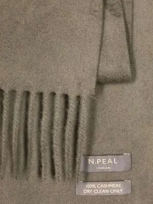 N.peal Cashmere Large Woven Scarf - Green