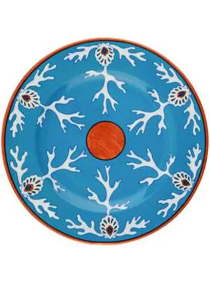 PINTO PARIS Lagon Coral-print Dinner Plate - Blue