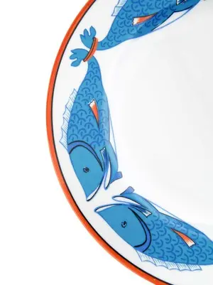 PINTO PARIS Lagon Fish-print Dinner Plate