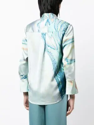 Simkhai Elika Marble-print Shirt