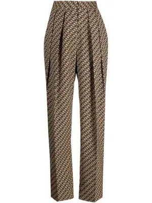 Stella McCartney Straight-leg Wool-blend Trousers - Brown