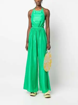 FORTE_FORTE Silk Halterneck Wide-leg Jumpsuit
