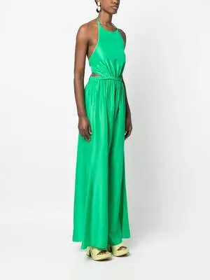 FORTE_FORTE Silk Halterneck Wide-leg Jumpsuit