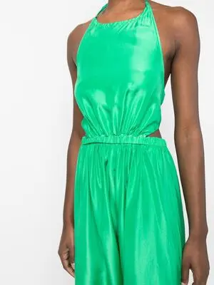 FORTE_FORTE Silk Halterneck Wide-leg Jumpsuit