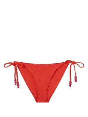 JIMMY CHOO Aubrie Monogram Bikini Bottom - Red