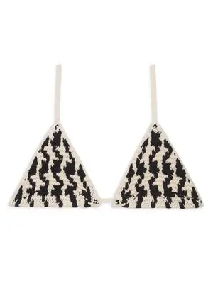 ANINE BING Omar Houndstooth Bra - Black