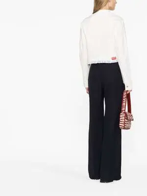 Kenzo Broderie-anglaise Cropped Denim Jacket