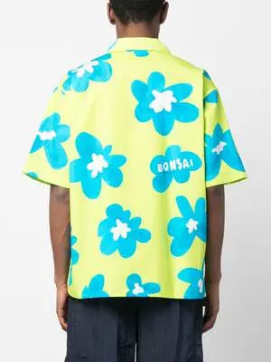 BONSAI Floral-print Cotton Shirt - Green