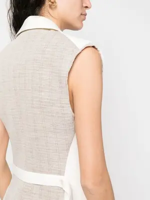 Victoria Beckham Two-tone Sleeveless Jacket