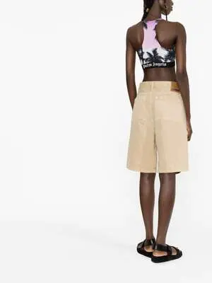 Palm Angels Palm Tree-print Crop Top