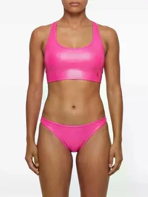 Attico Logo-embroidered Crossover-strap Bikini