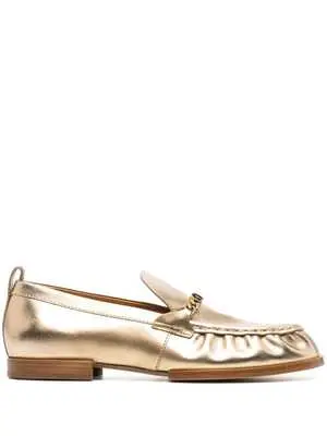 TOD'S Metallic Leather Loafers