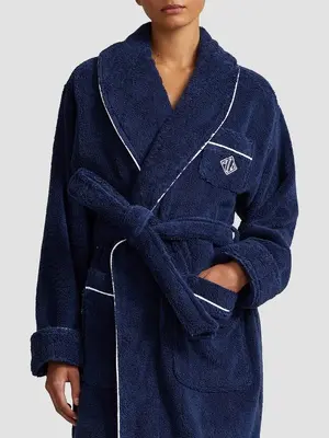 Polo Ralph Lauren Essentials Cotton Robe - Navy