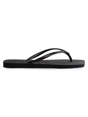 Havaianas Women's Slim Square-Toe Flip-Flops - Crocus Rose  - Black