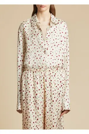 Khaite The Argo Top In Rose Print