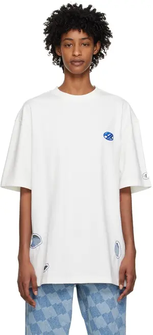 Ader Error Cutout T-Shirt In White - 70% Off | Editorialist
