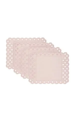 MODA DOMUS Set-of-four Handcrafted Linen Placemats - Pink