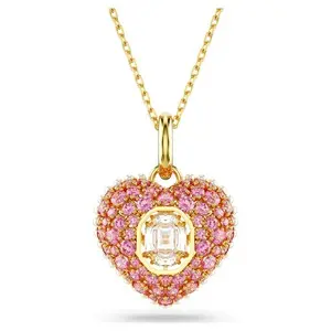 SWAROVSKI Idyllia Heart Pendant Necklace With Key And Arrow Motifs - Pink
