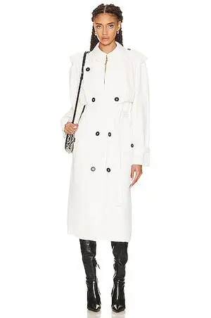 TOM FORD Twill Trench Coat In White