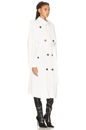 TOM FORD Twill Trench Coat In White