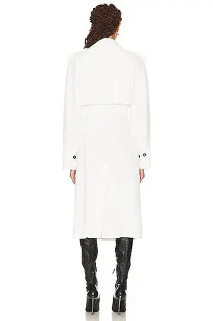 TOM FORD Twill Trench Coat In White