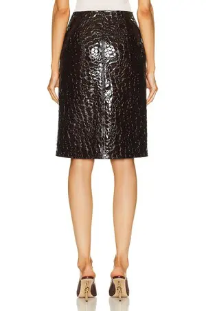 Bottega Veneta Embossed Leather Skirt