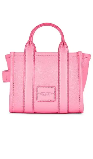 Marc Jacobs Leather Micro Tote Bag In Pink