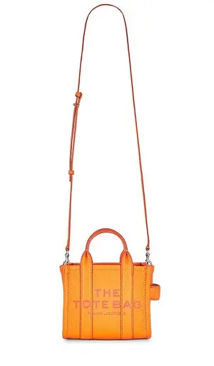 Marc Jacobs Leather Mini Tote Bag In Orange