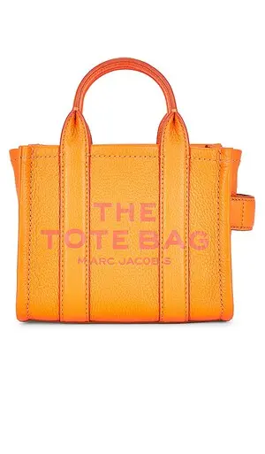 Marc Jacobs Leather Mini Tote Bag In Orange
