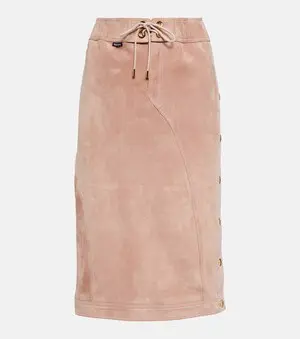 TOM FORD Plonge Leather Midi Skirt