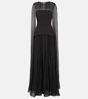 Safiyaa Gloria Silk And Crêpe Gown