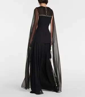 Safiyaa Gloria Silk And Crêpe Gown